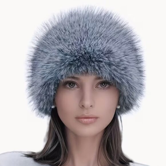 Accessories | Drops Soon Black White Russian Faux Fox Fur Hat Back In ...